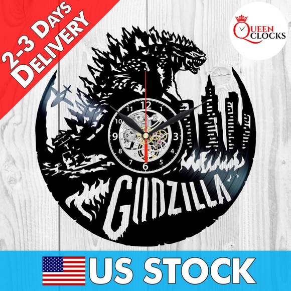 QueenClocks | Wall Decor | Godzilla Vinyl Clock Wall Decor Gift For Men ...